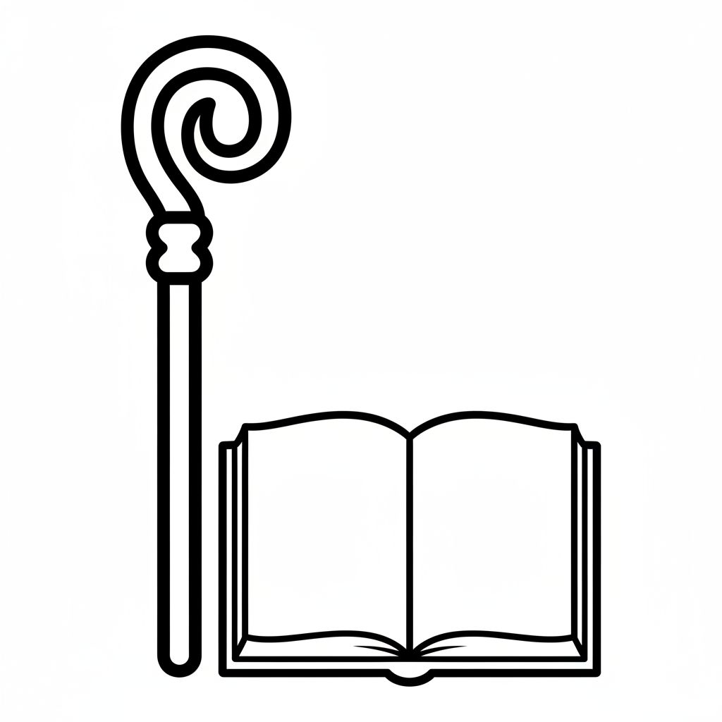 Bischofsstab Ausmalbild - Nikolaus Symbol Kostenlos